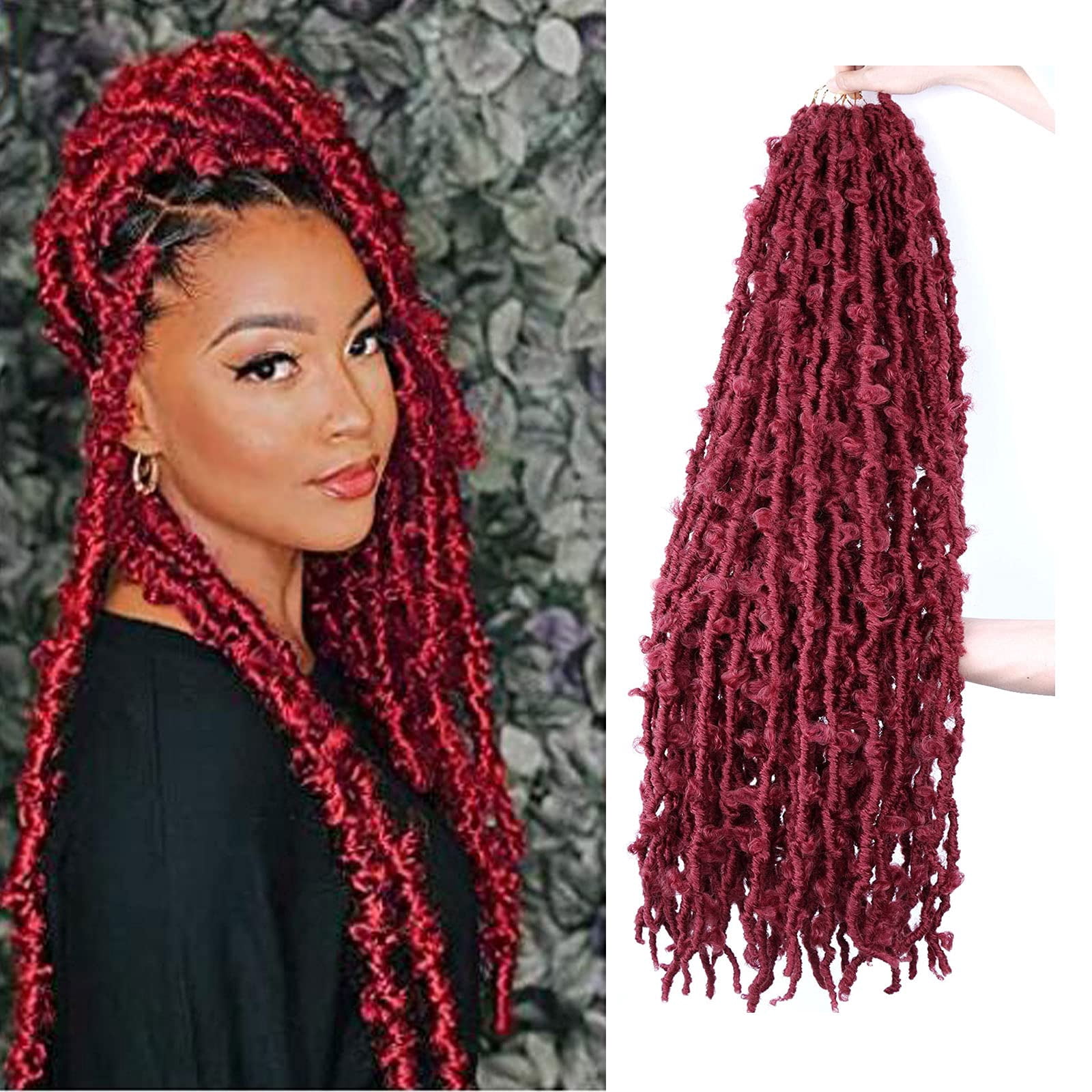 LMZIM 5 Packs 24 Inch Butterfly Crochet Hair for Black Women Faux Locs ...