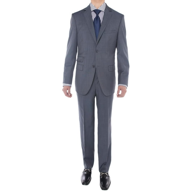 LN LUCIANO NATAZZI Men's Two Button Suit Side Vent Jacket Super 160'S ...