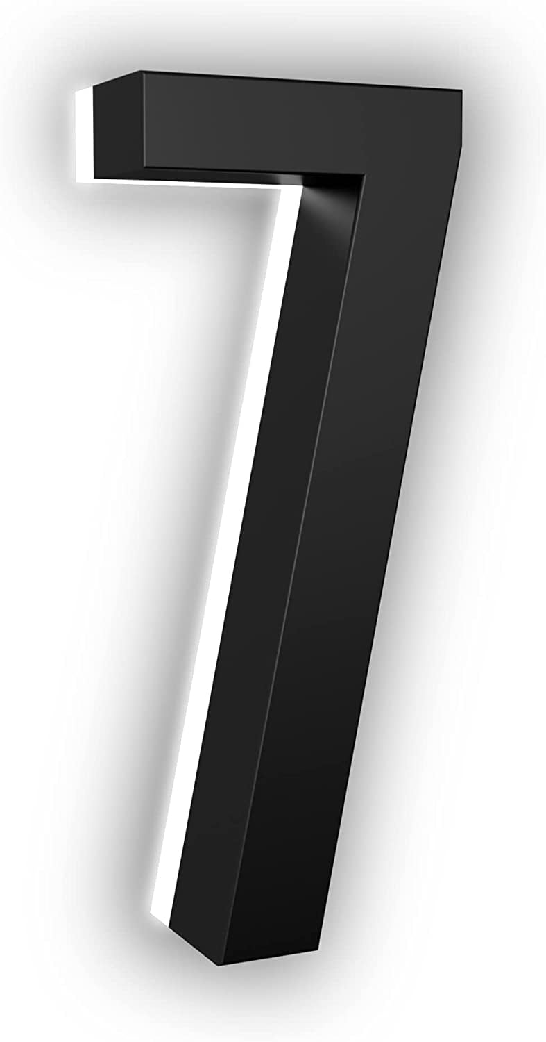 LN LUMANUMBERS - 7 Inch LED House Numbers, ABS-Polymer, Backlit LED ...