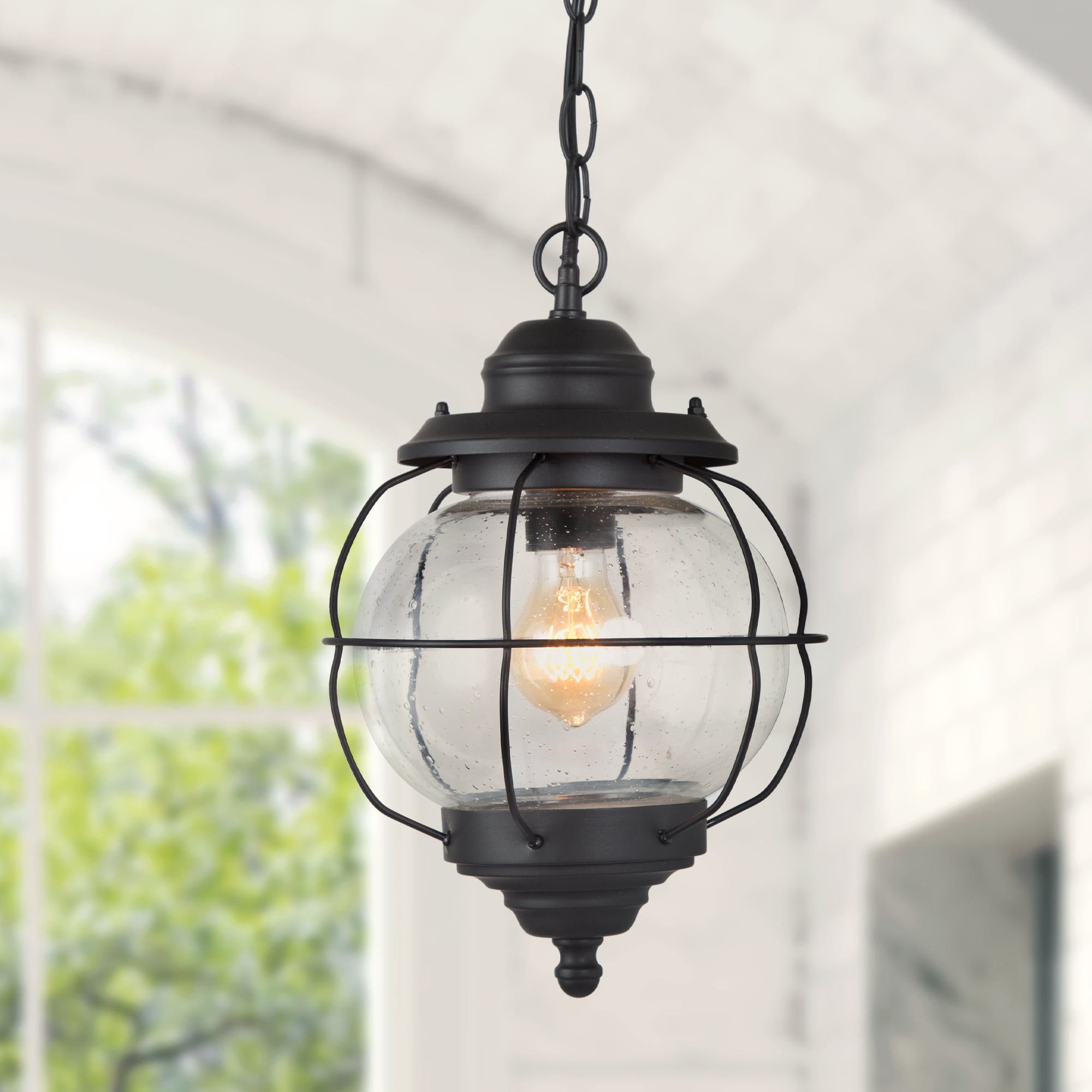 LNC 1-Light Black Modern Farmhouse Outdoor pendants Light Fixture ...