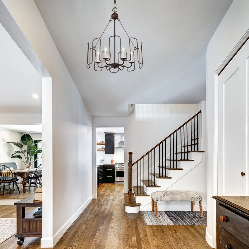 LNC Farmhouse Rustic 6-light Drum Chandelier Coastal Candle Celing ...