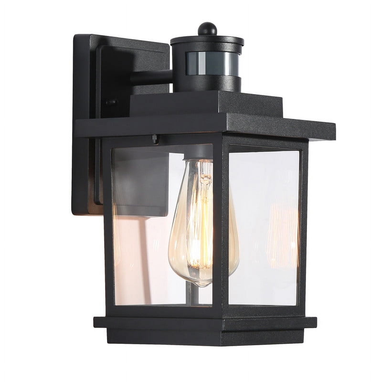 Melanthius 1-Light 11-in Sandy Black Seeded Glass Globe Motion Sensor ...