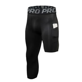 Shop One Leg Compression Pants for Sports and Fitness in Black