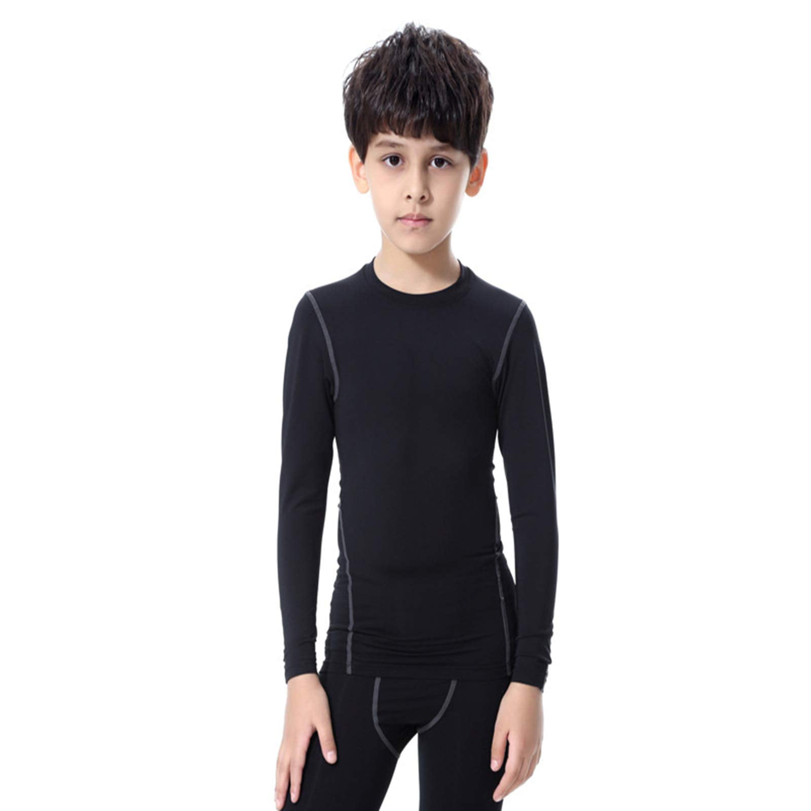 LNFINTDO 1 or 2 Pack Youth Boys Compression Shirt Athletic Long Sleeve ...