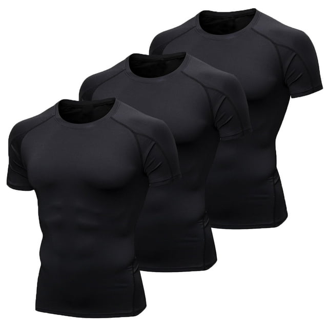 LNFINTDO 3 Pack Men's Compression Shirts for Running Workout Athletic ...