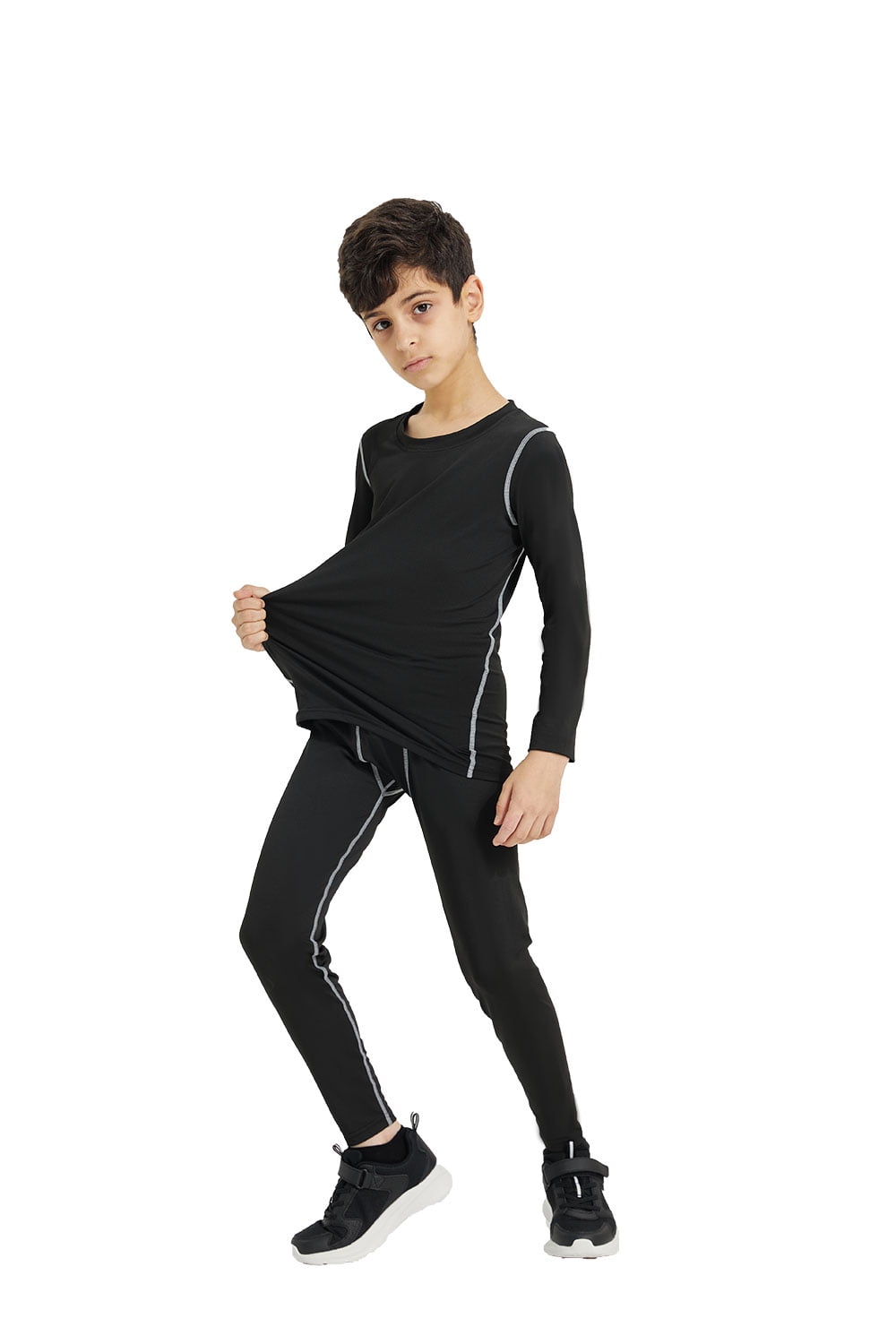 LNFINTDO Boys Compression Set Youth Boys Compression Shirt Athletic ...