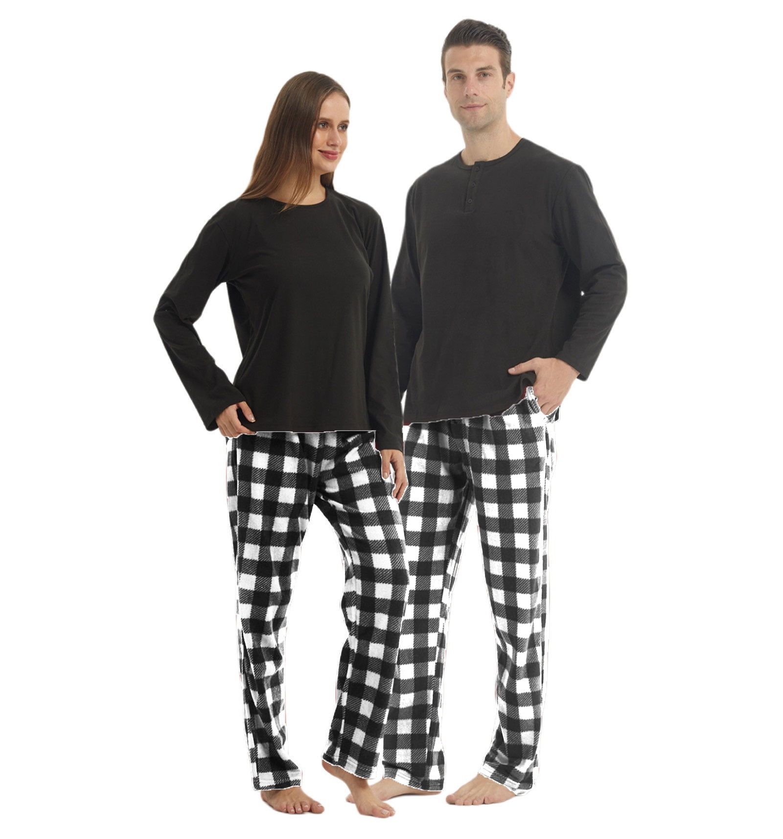 LNFINTDO Matching Couple Pajama Set, Matching Pjs for Couples, Plaid ...