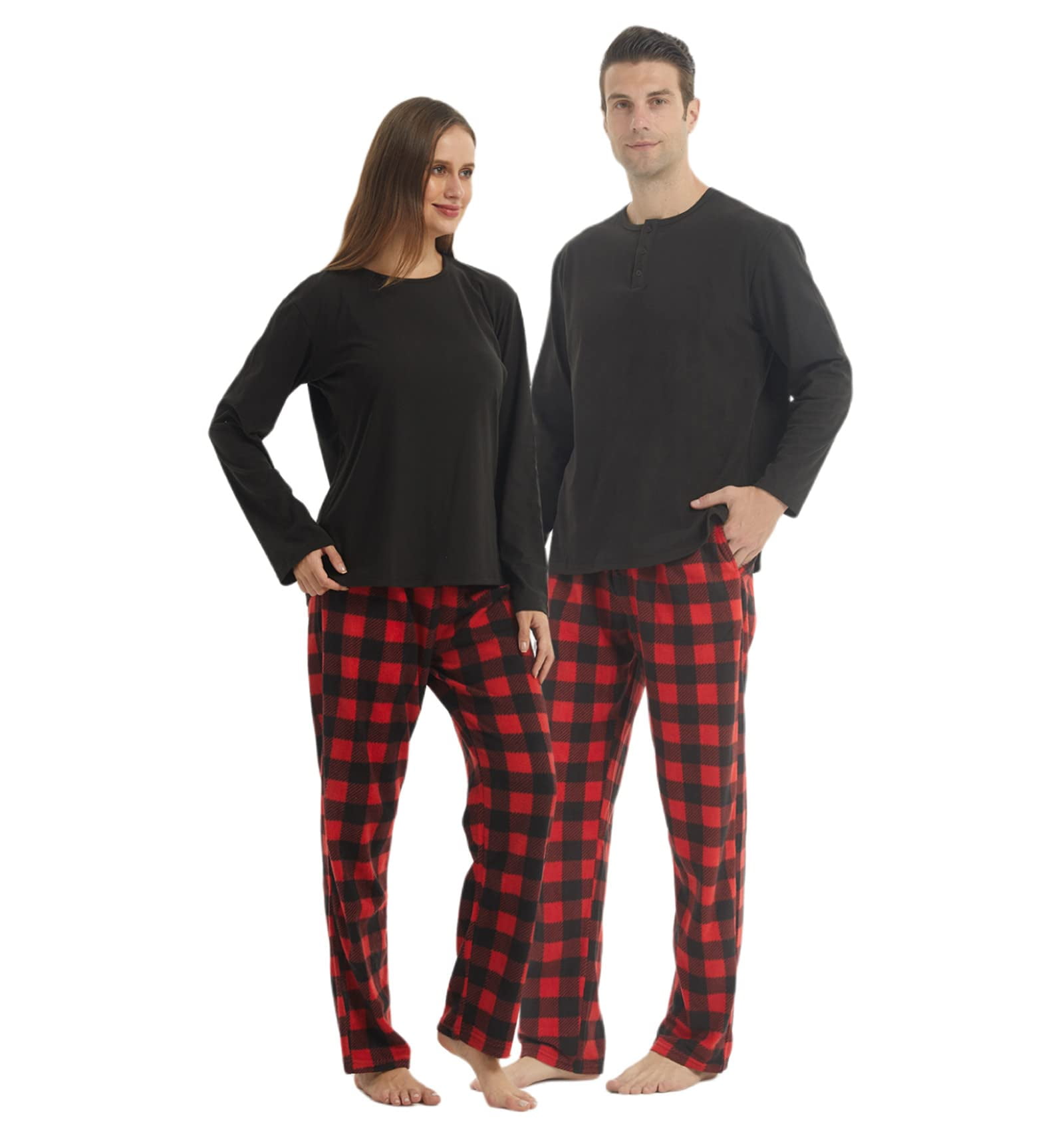 LNFINTDO Matching Couple Pajama Set, Matching Pjs for Couples, Plaid ...