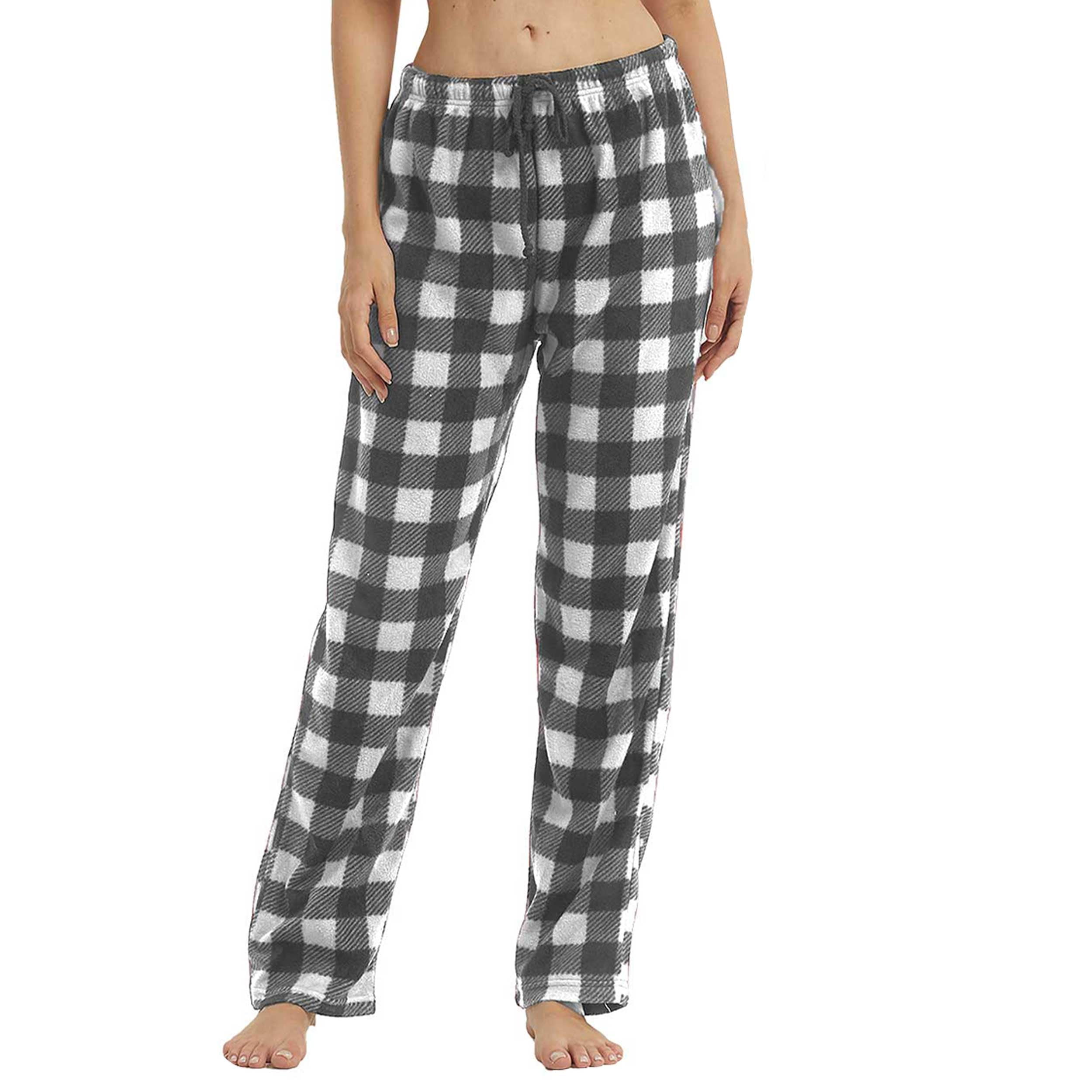 LNFINTDO Womens Pajama Pants Fleece Plaid Pjs Bottoms Ultra Soft Pj ...