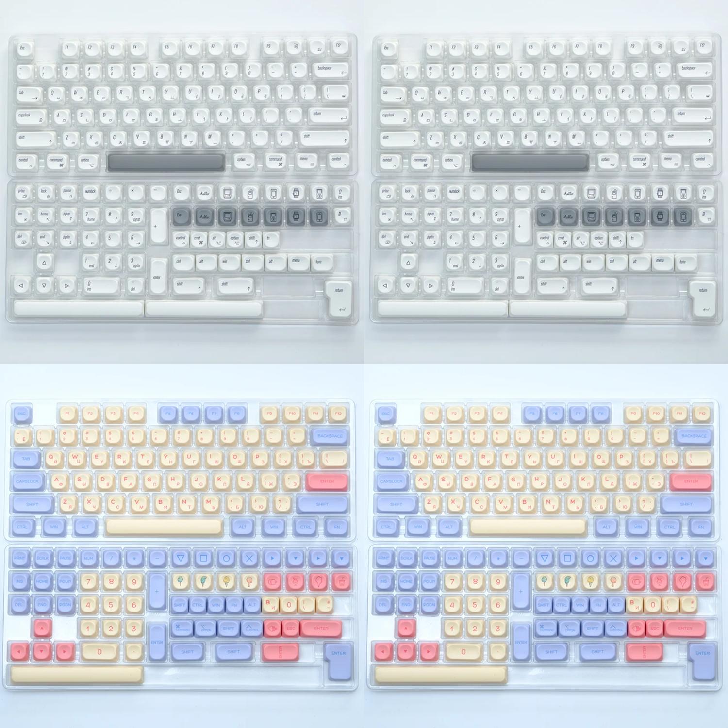 LNGHEJZ 138 Keys Japanese Russian Korean KOA Profile PBT Keycap Style ISO Keycaps For Cherry Mx ...