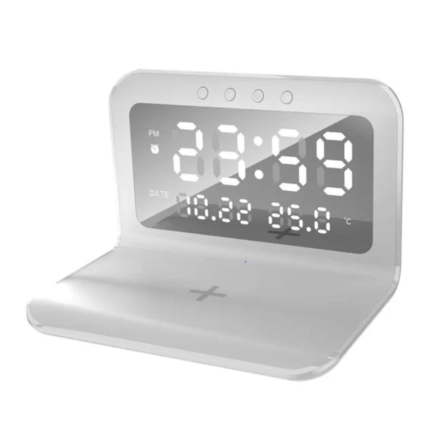 LNGHEJZ 15W Wireless Charger Pad Stand with Alarm Clock Thermometer 14 ...