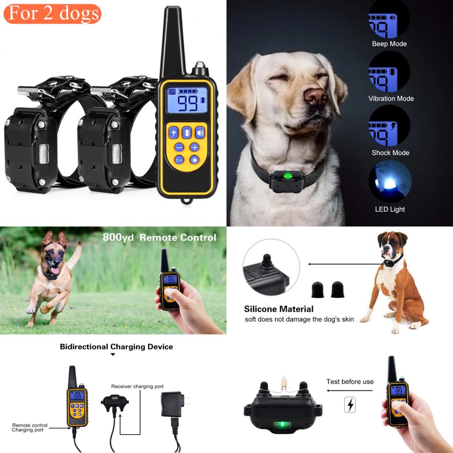 LNGHEJZ Advanced waterproof rechargeable remote control dog training ...