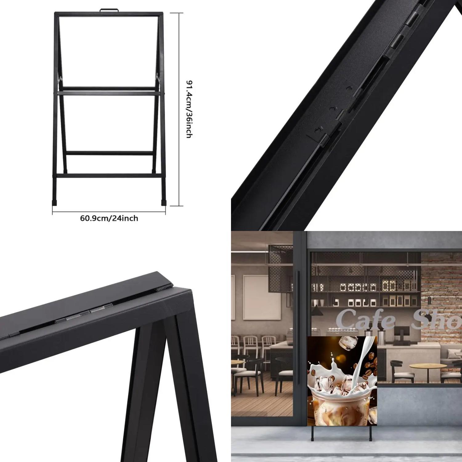 LNGHEJZ Double-Sided Display Sign Holder Floor Stand with Weighted Base ...