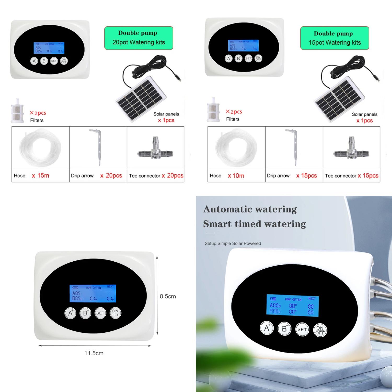 LNGHEJZ Eco-Friendly and Smart Double Solar Water Timer for Automated ...