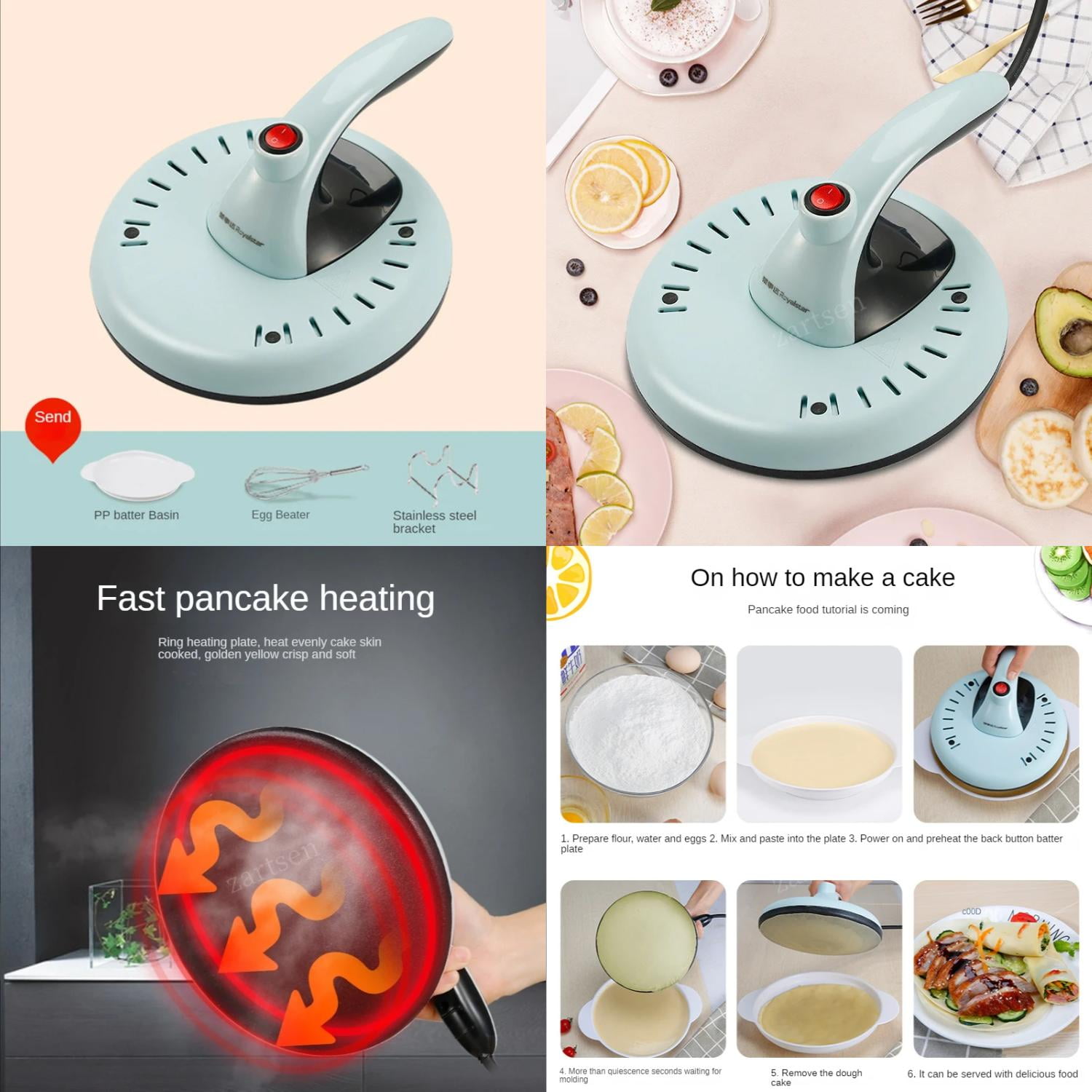 LNGHEJZ Effortless convenient compact Non-stick Mini Crepe Makers ...