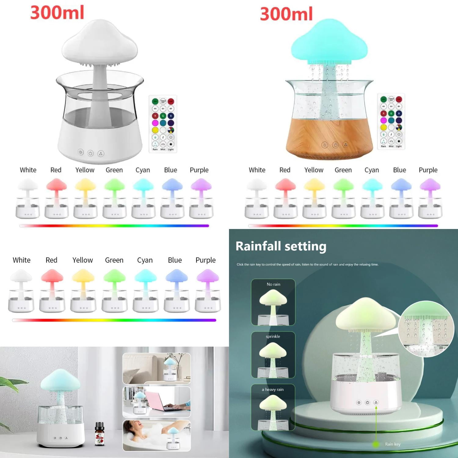 LNGHEJZ Enhance your space with a calming vibrant Mushroom Rain Cloud ...