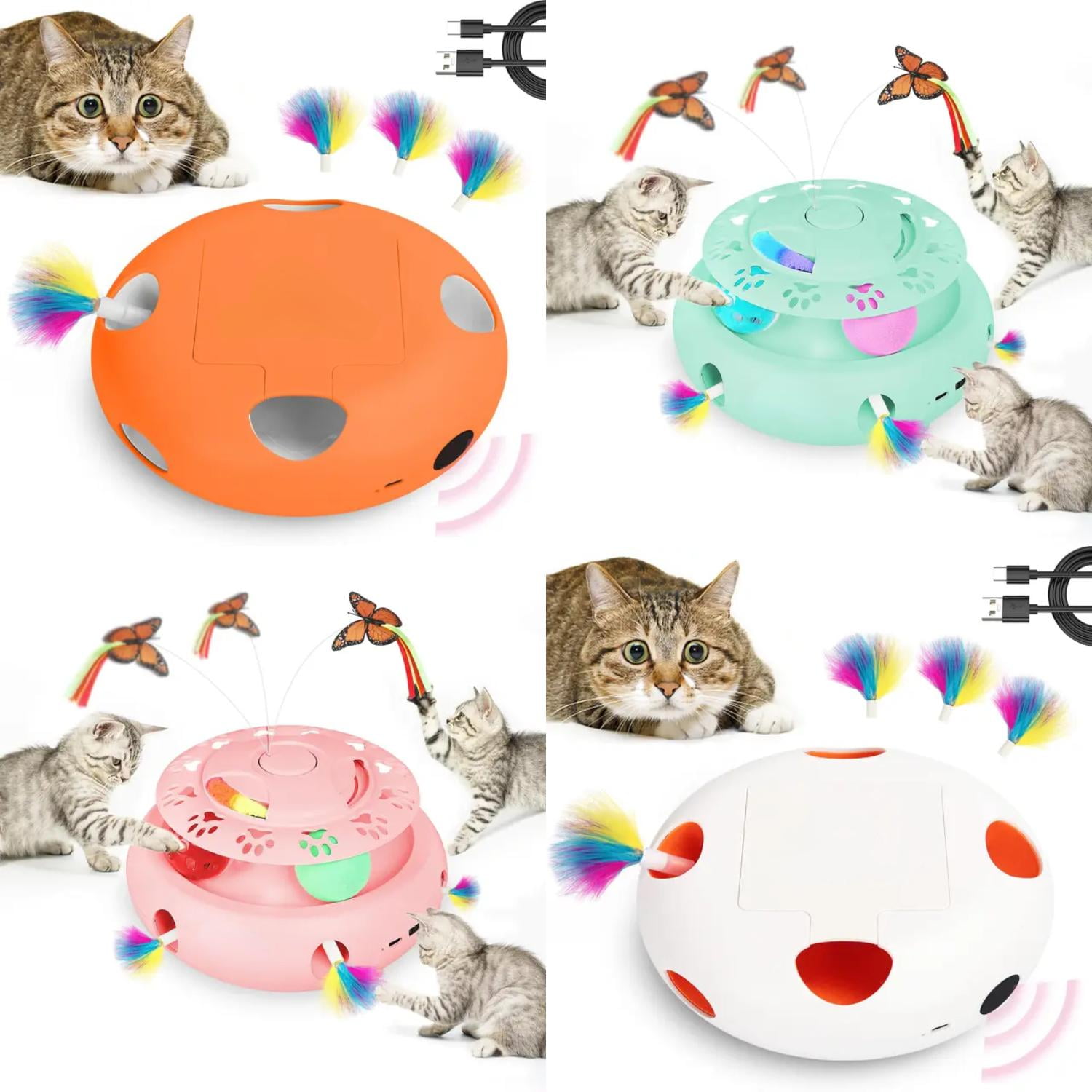 LNGHEJZ Exciting and Interactive INKZOO Cat Toy with 7 Holes ...