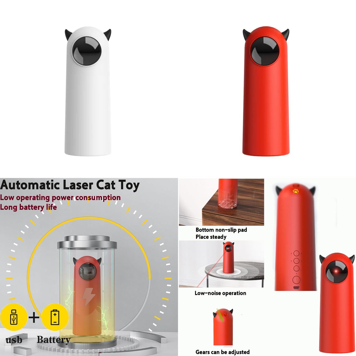 LNGHEJZ Exciting Interactive Wireless Robotic Cat Toy with Rechargeable ...
