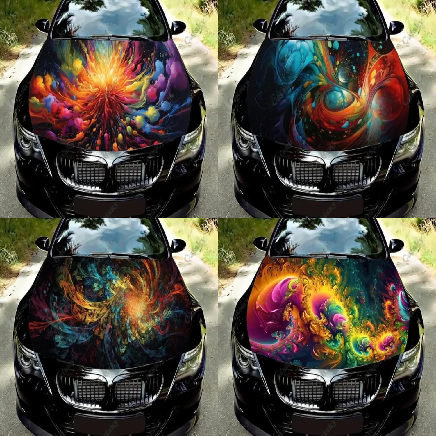 LNGHEJZ Fantastical Colors And Chaos Car Hood Vinyl Stickers Wrap Vinyl ...