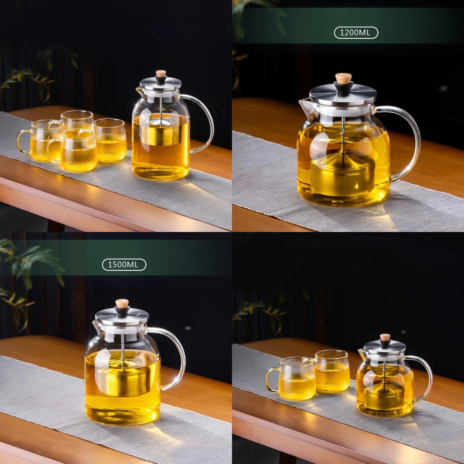 LNGHEJZ Filtered Glass Teapot Chinese Kung Fu Tea Set for High ...