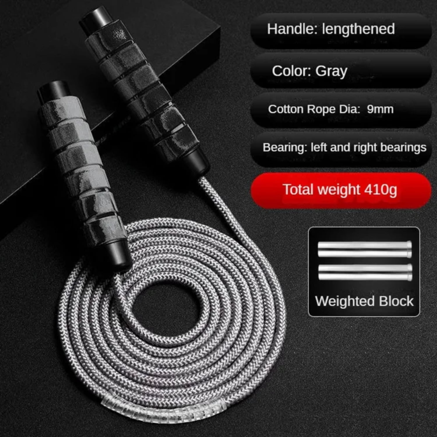 LNGHEJZ Heavy Foam Grip Jump Rope for Crossfit Boxing and Fitness ...