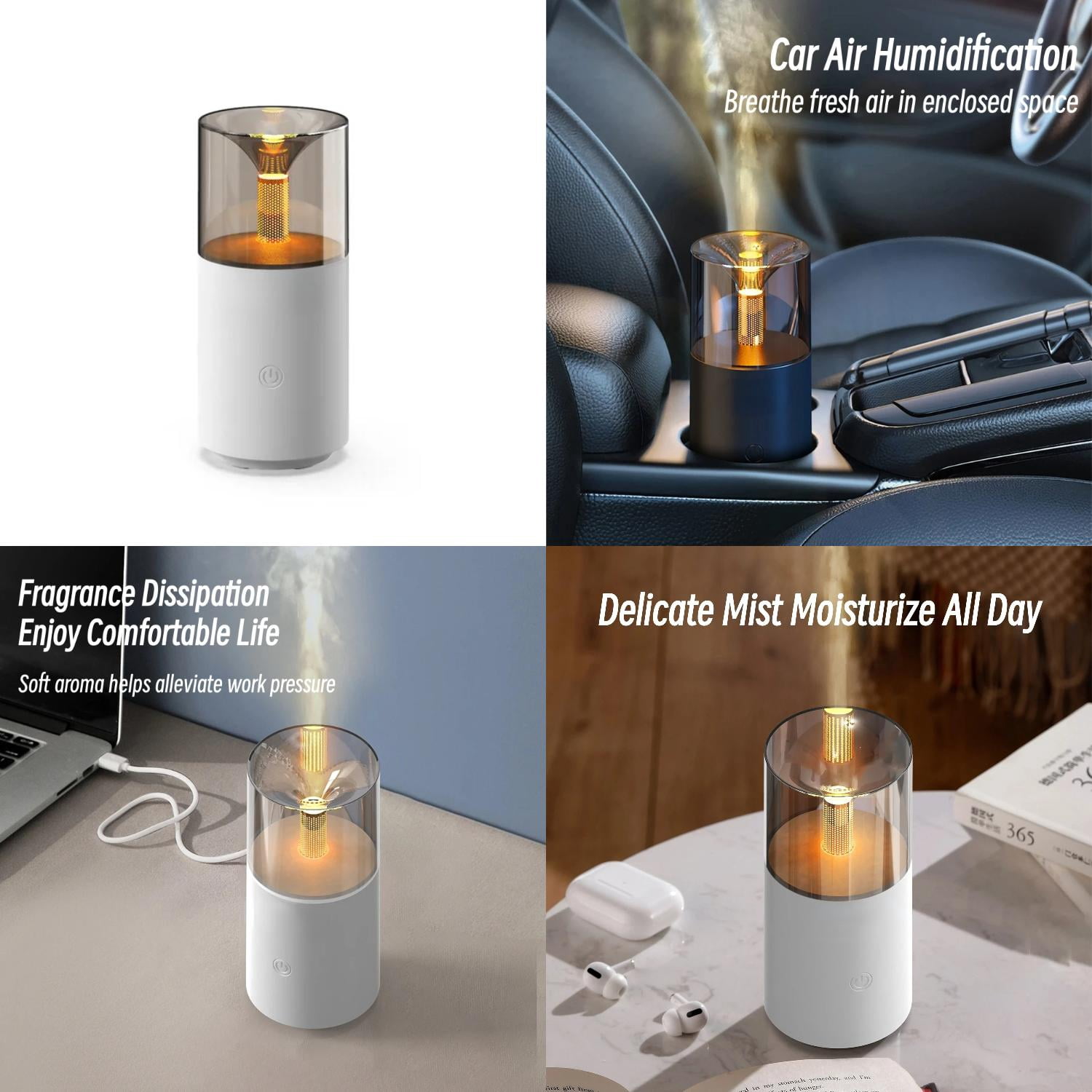 LNGHEJZ Portable Mini USB Ultrasonic Air Humidifier for Car - Essential ...