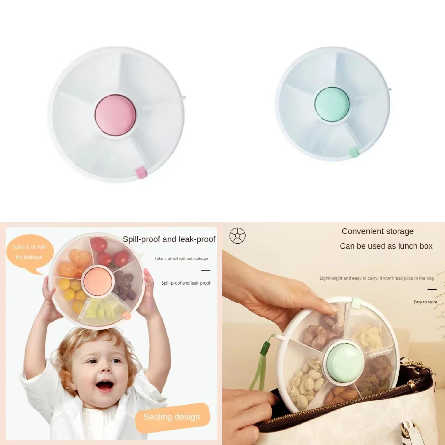 LNGHEJZ Portable Rotating Snack Spinner Box Organizer with Melon Candy ...