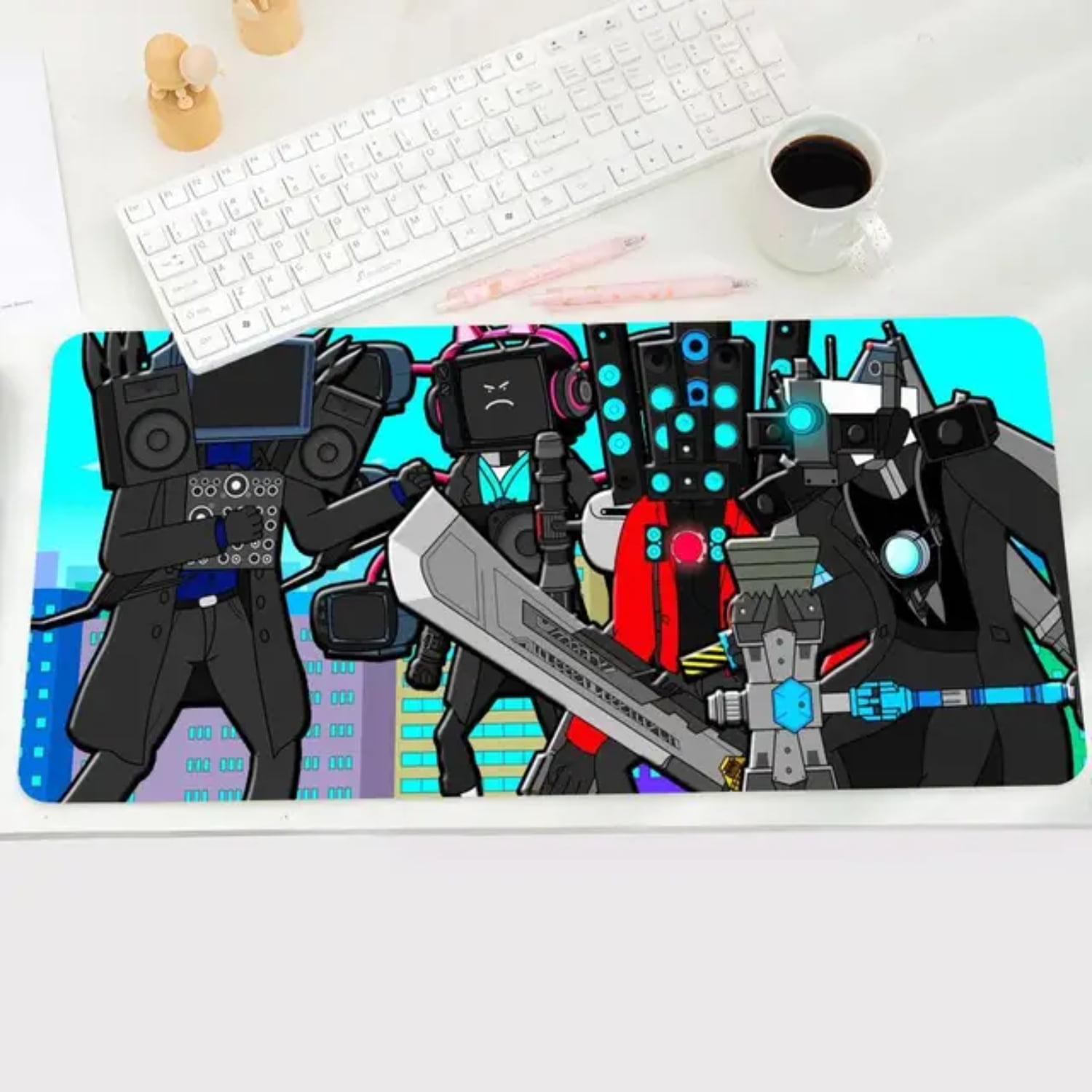 LNGHEJZ Skibidi Toilet TV Camera Cool Mouse Pad Large Anime Desk Mat ...