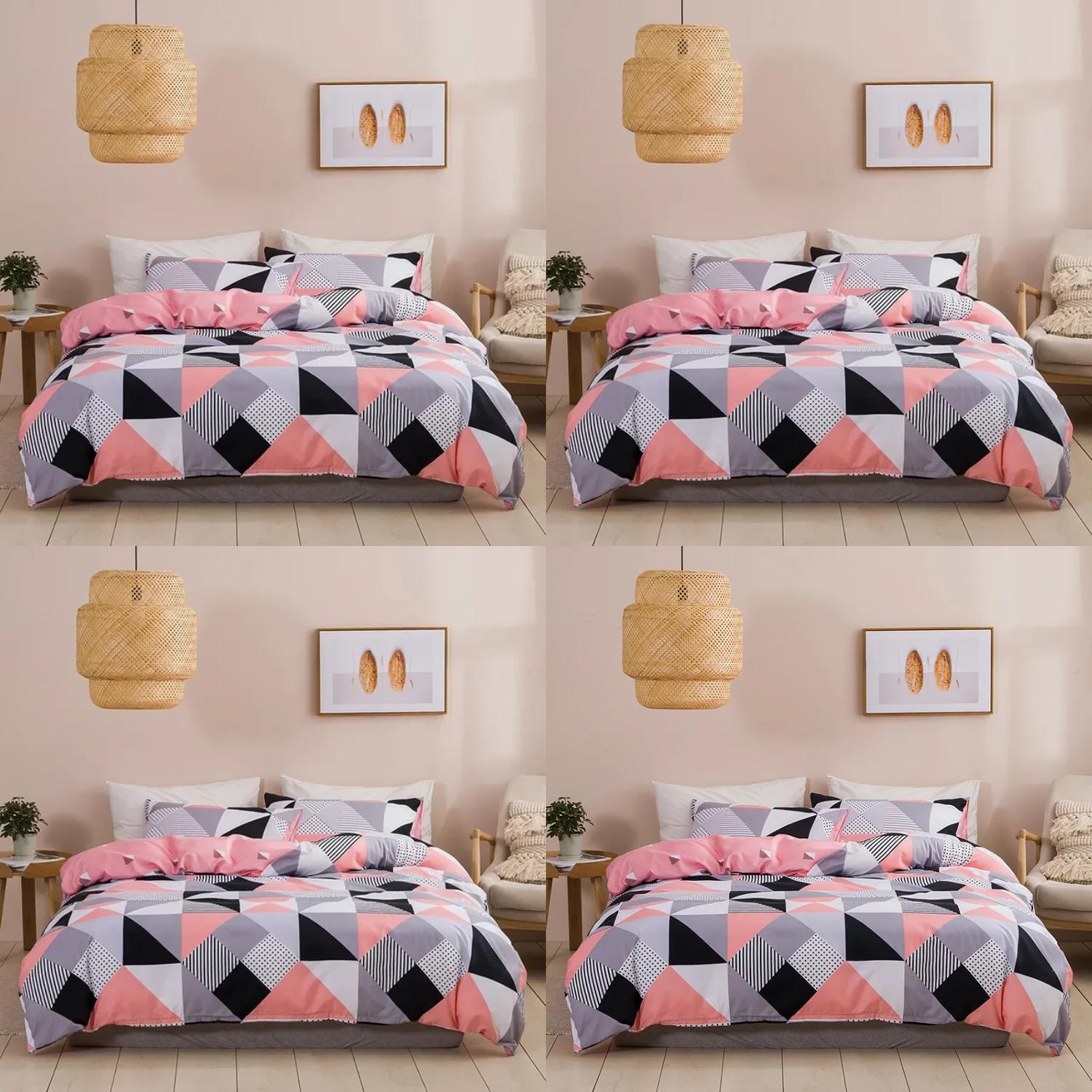 LNGHEJZ Soft and Comfortable Modern Geometric Print Queen Bedding Set ...