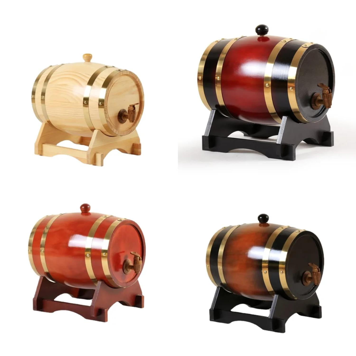 LNGHEJZ Vintage Antique Red Oak Wooden Household Wine Barrel with Inner ...