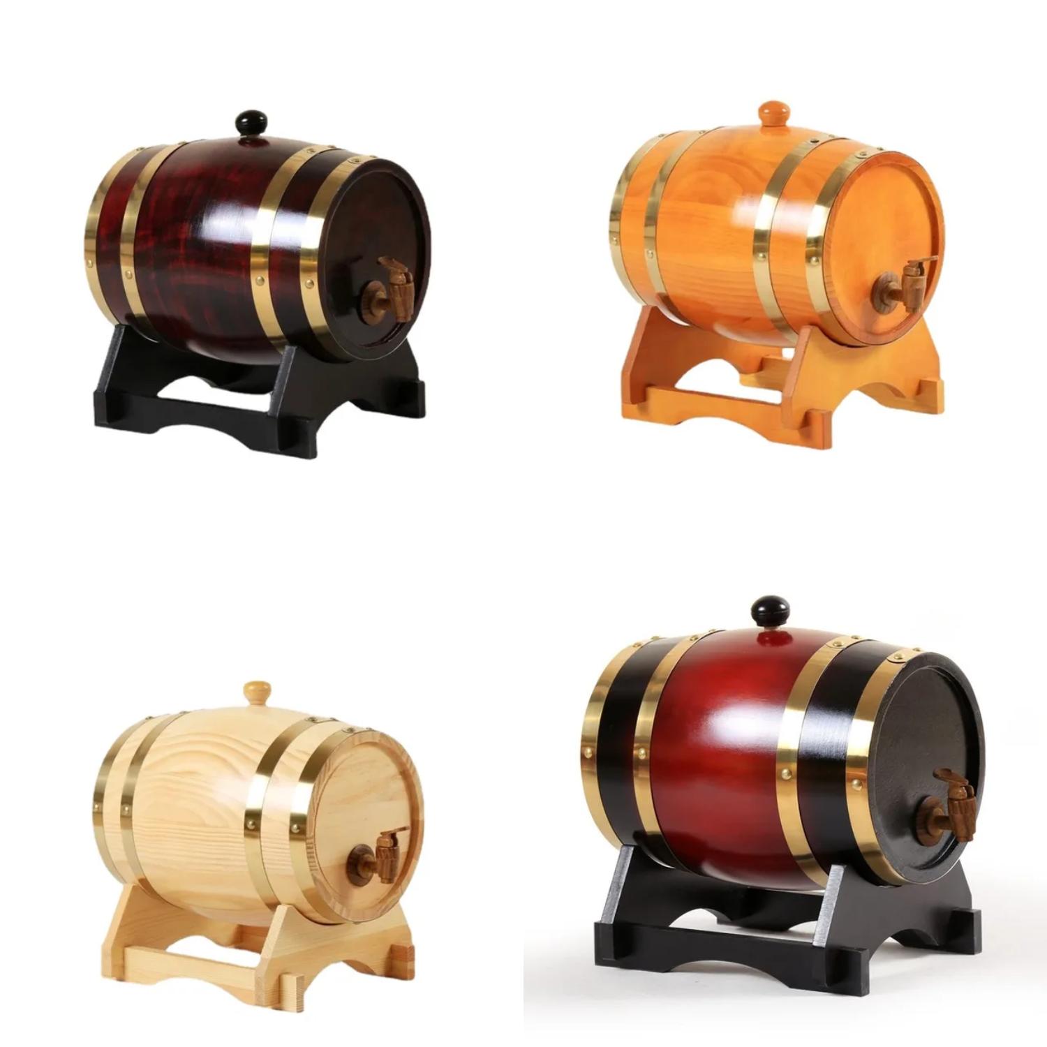 LNGHEJZ Vintage Antique Red Oak Wooden Household Wine Barrel with Inner ...