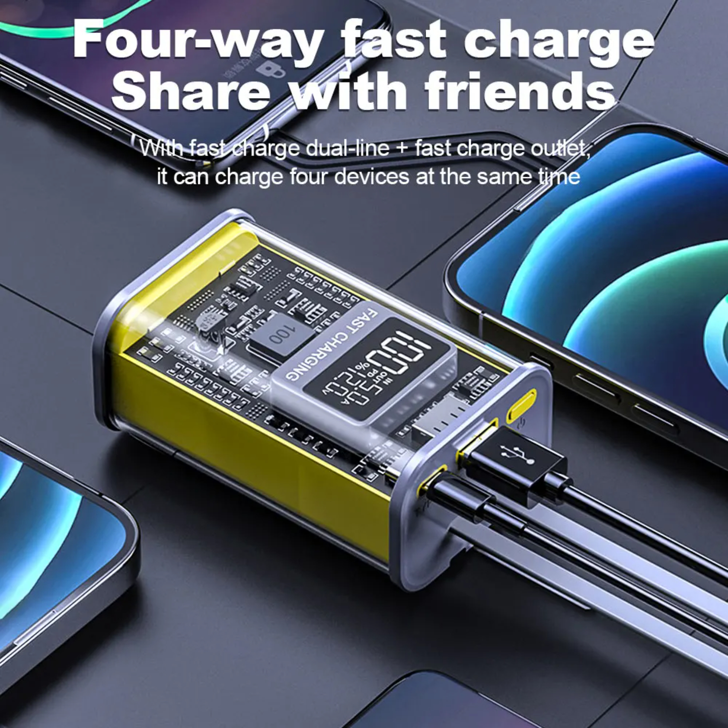 LNGHESM 18650/21700 Battery Charger Case DIY Power Bank Box 5V PD22.5W Fast Charging Case ...