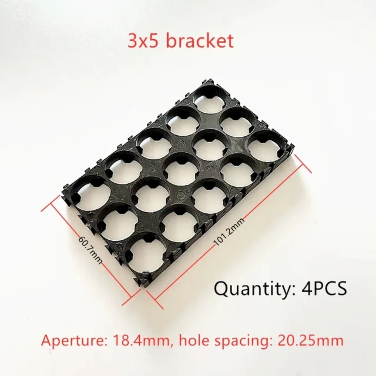 LNGHESM 18650 Lithium Battery Holder Cylindrical Anti Vibration Plastic ...