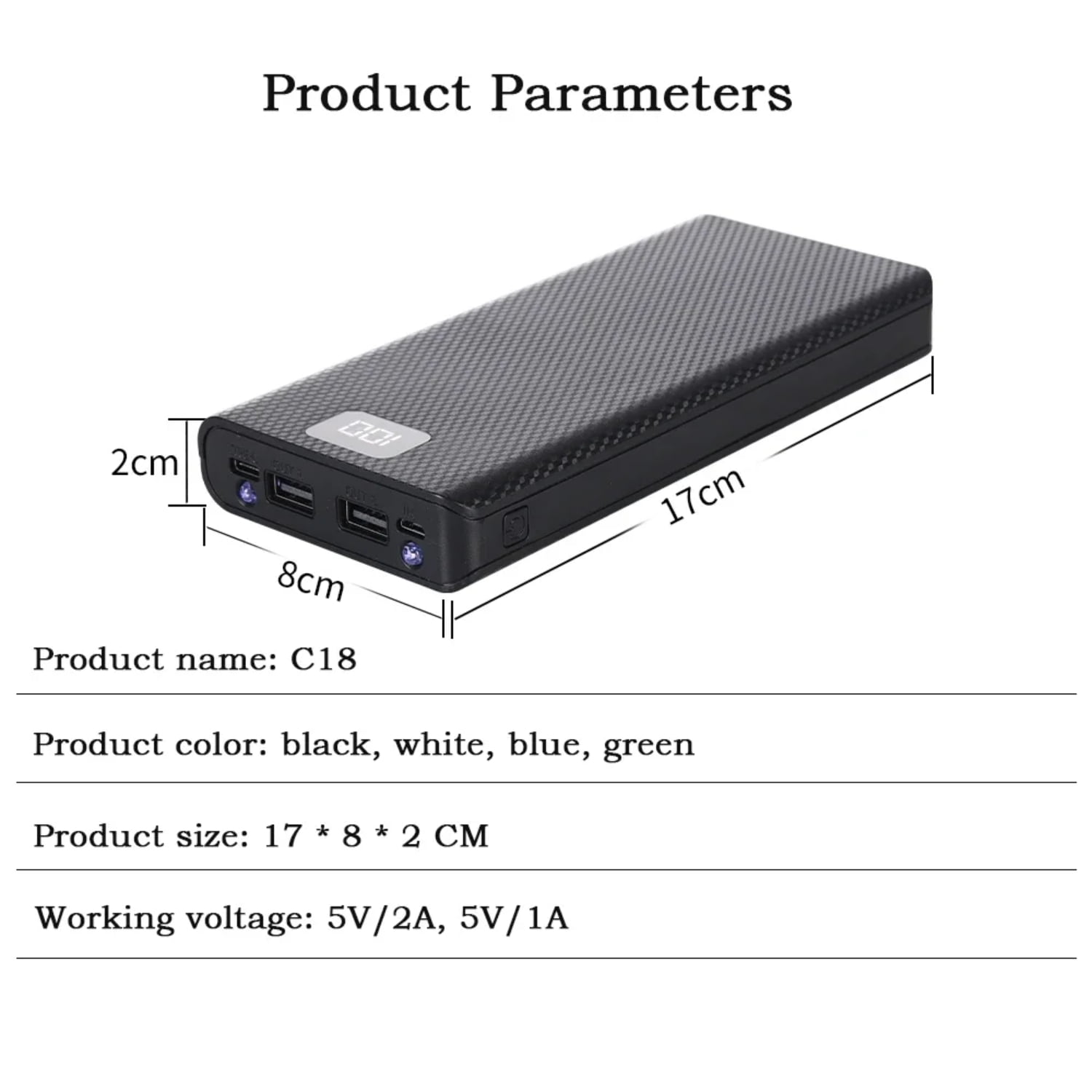 LNGHESM 5V 2A Battery Charge Box Shell Micro USB Type C Charging Phones ...