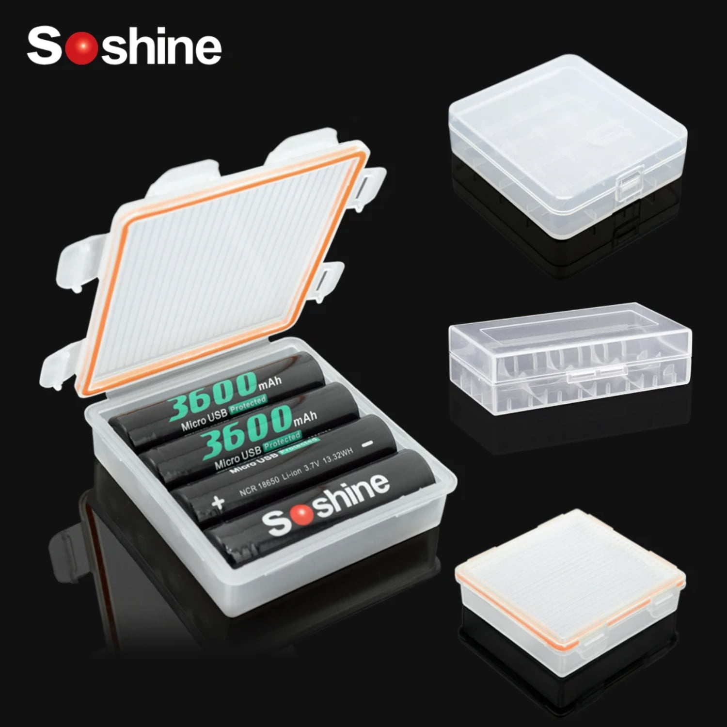 LNGHESM Case 18650 Battery PVC Hard Plastic Battery 18650 16340 Battery ...