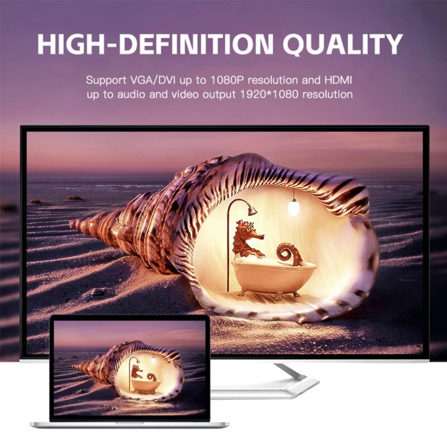 LNGHESM Displayport DP TO DVI VGA HDTV 3IN1 Adapter Converter Cable ...