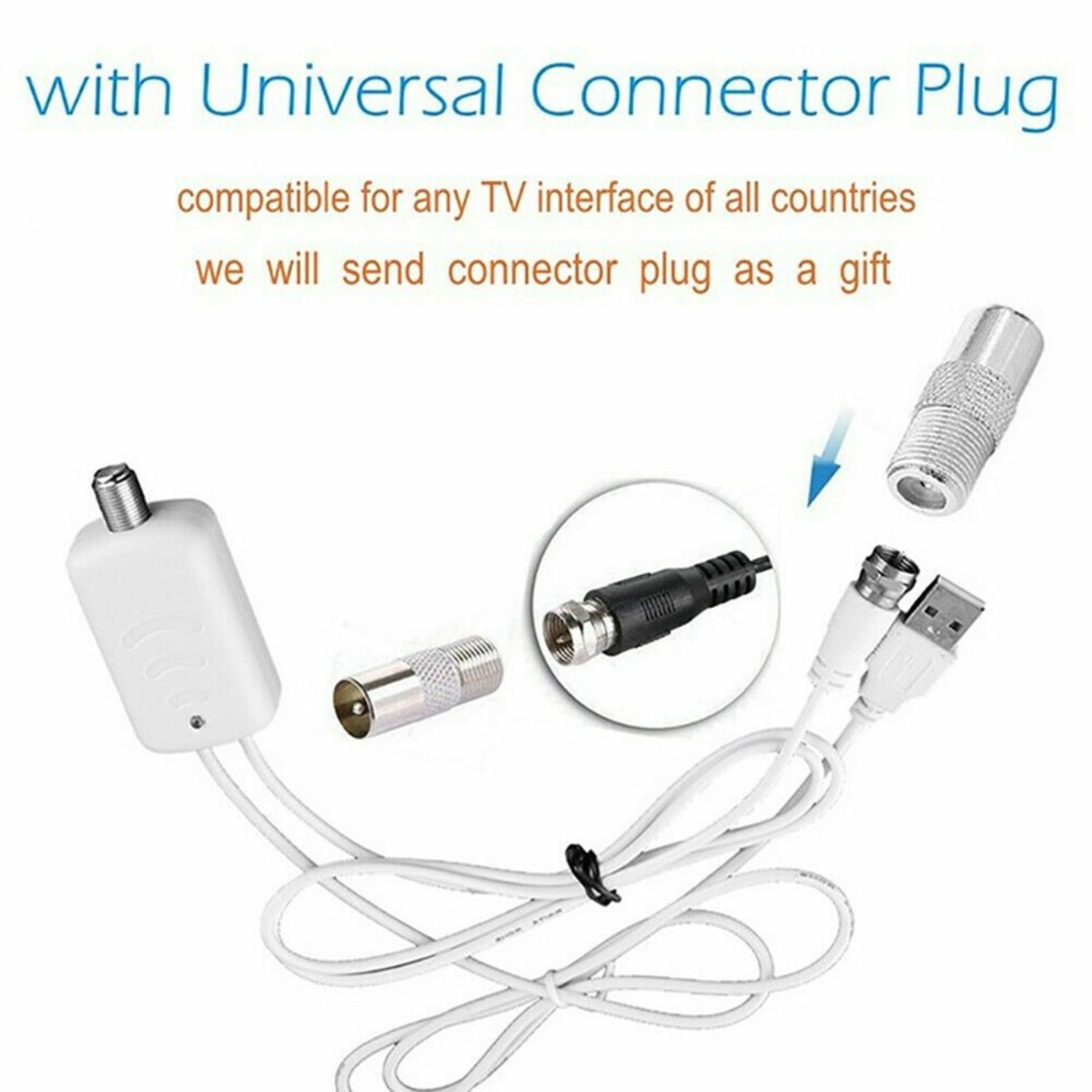 LNGHESM Enhanced 4K High Gain EU Plug Digital TV Antenna DTV Box with ...