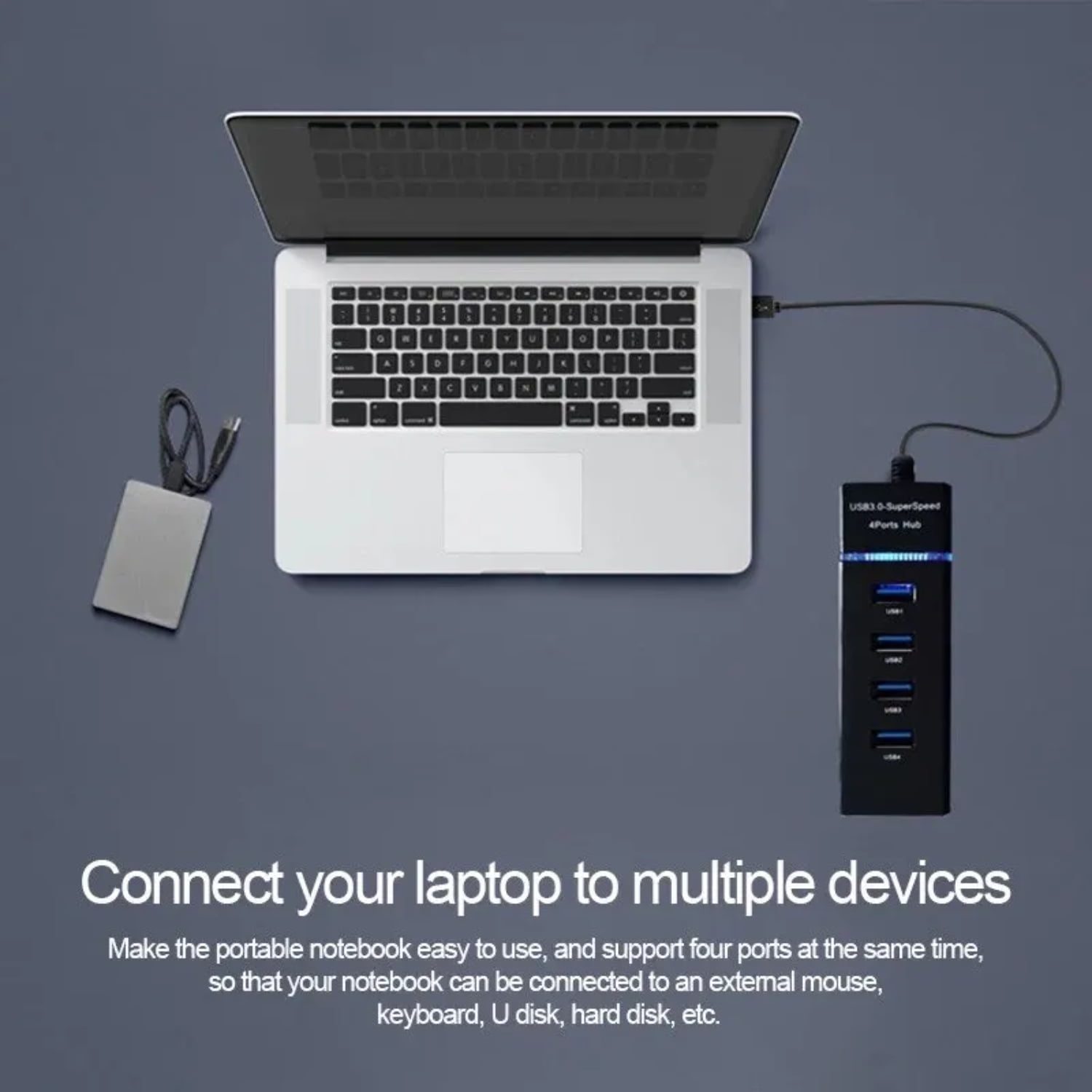 LNGHESM Fast Speed USB Hub Extender 2.0 3.0 - 4 Port Adapter for Power ...