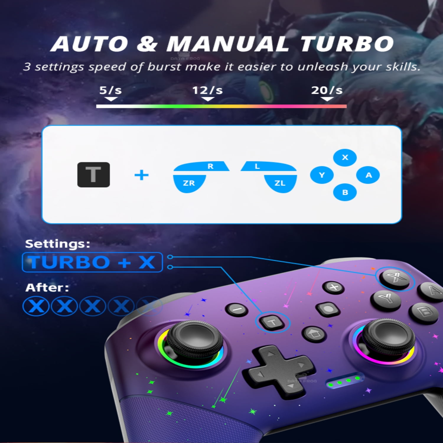 LNGHESM Premium Wireless Pro Gamepad with Customizable Turbo and ...