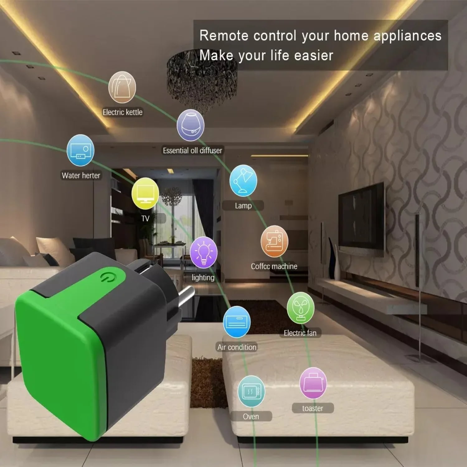 LNGHESM Wifi Smart Outdoor Socket IP44 Waterproof Wireless Remote ...