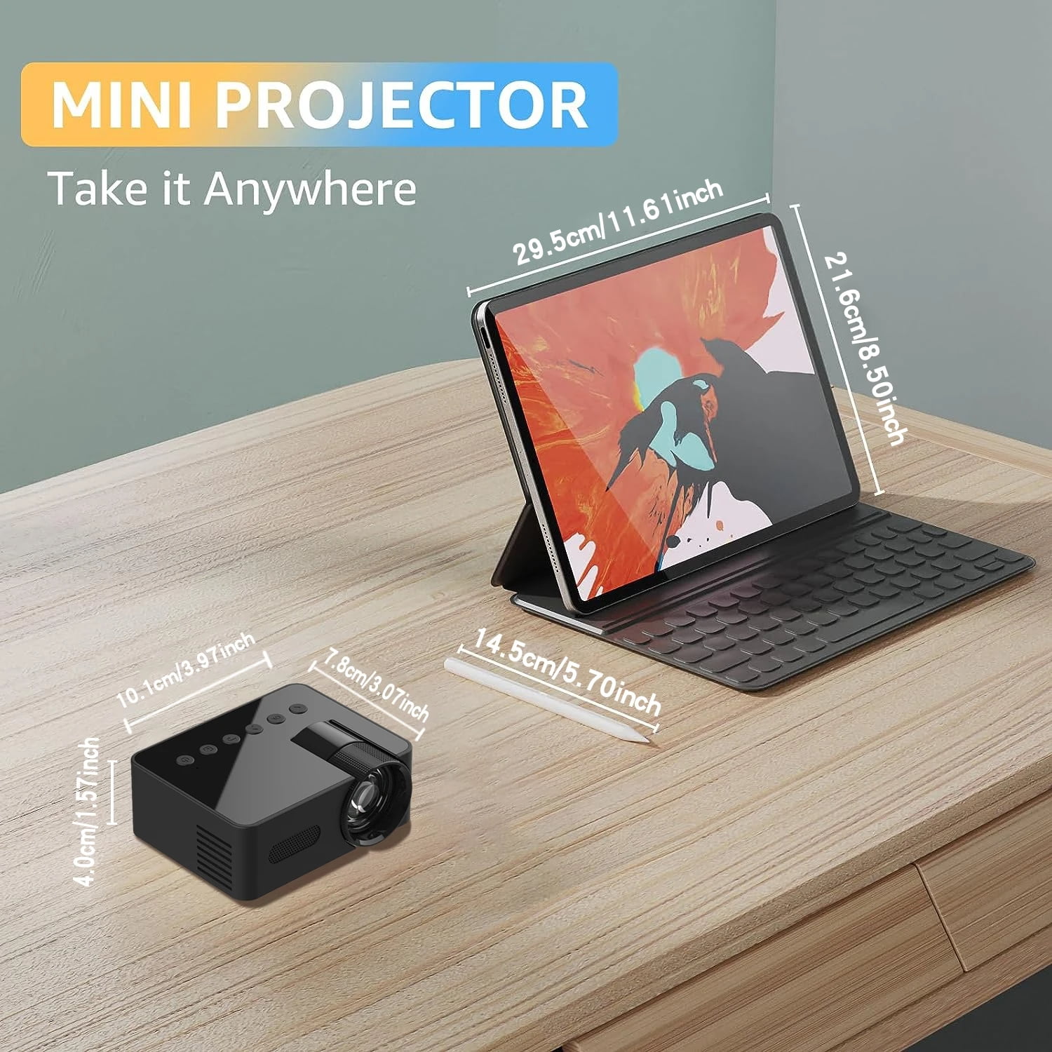 LNGHESM YT100 The portable mini projector HD connected mobile projector outdoor theater movie ...