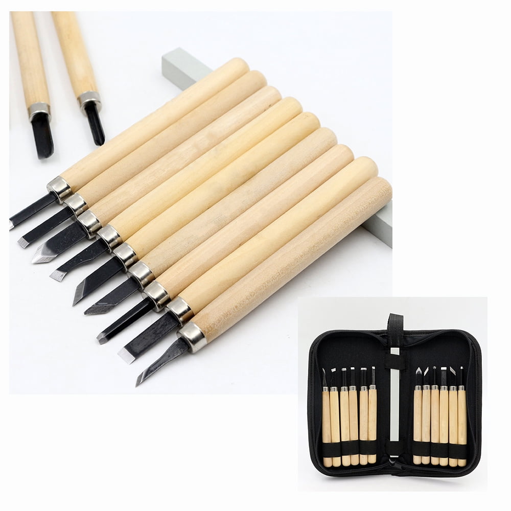 LNGOOR 12PCS Wood Carving Knife Kit Wood working Whittling Cutter Chip ...