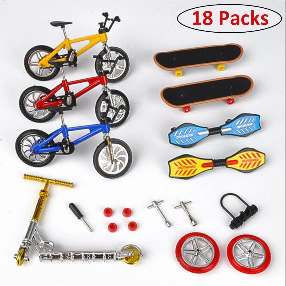 LNGOOR 18 Pcs Fingerboard Skateboards Bikes Scooter Tiny Swing Board ...