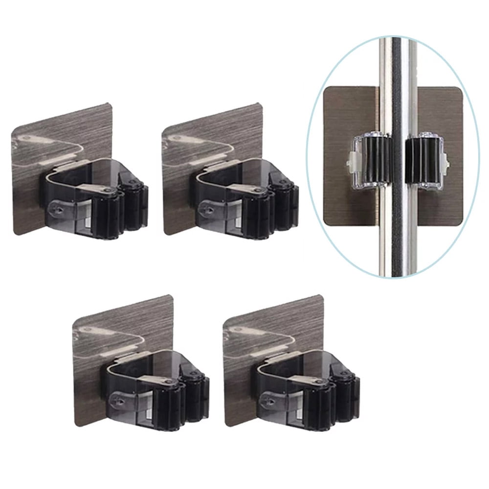 LNGOOR 4 Pcs Mop Broom Holder, Broom Gripper Holds Self Adhesive ...