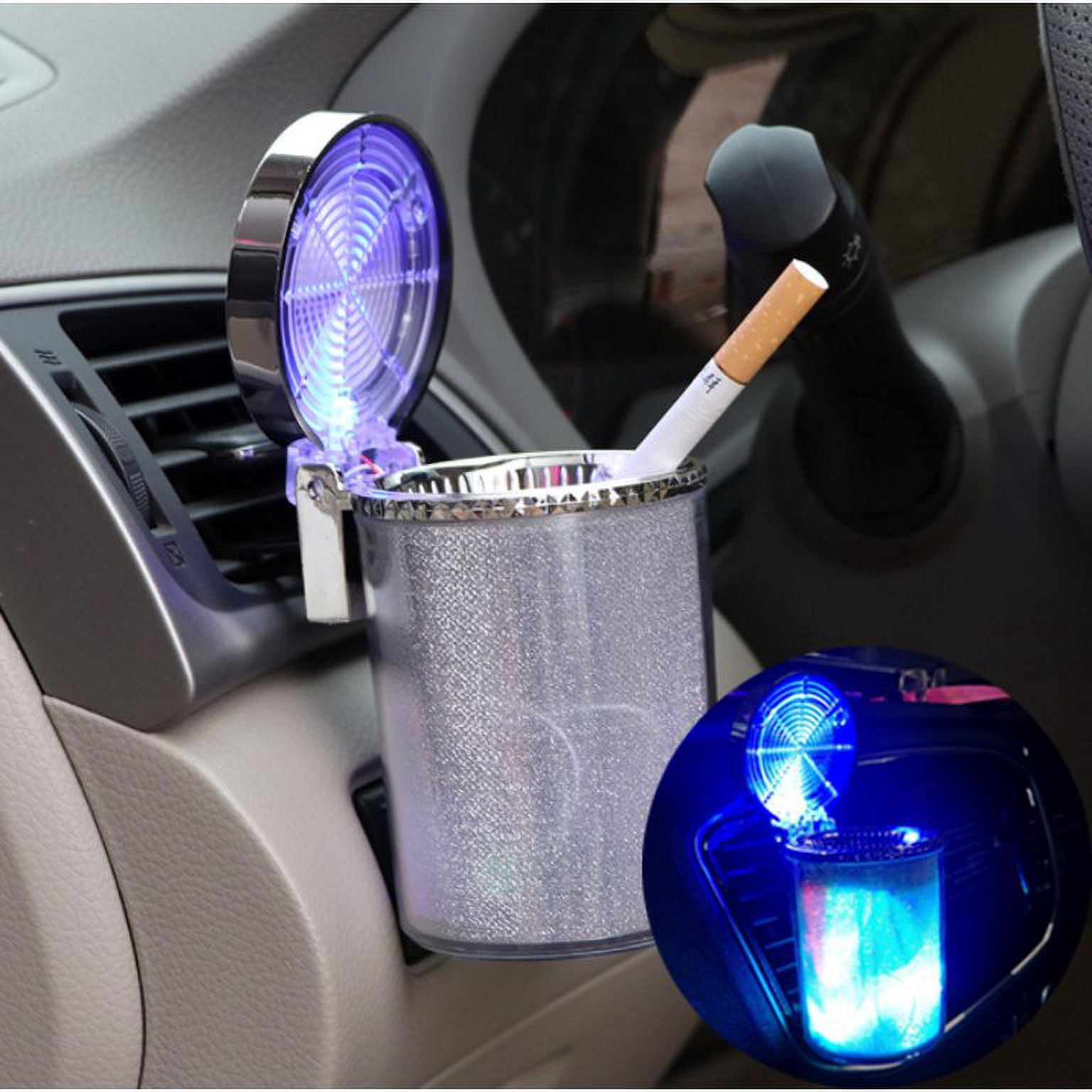 LNGOOR Car Ashtray Portable Smoke Cup Holder Home Cigarette Ash Tray ...