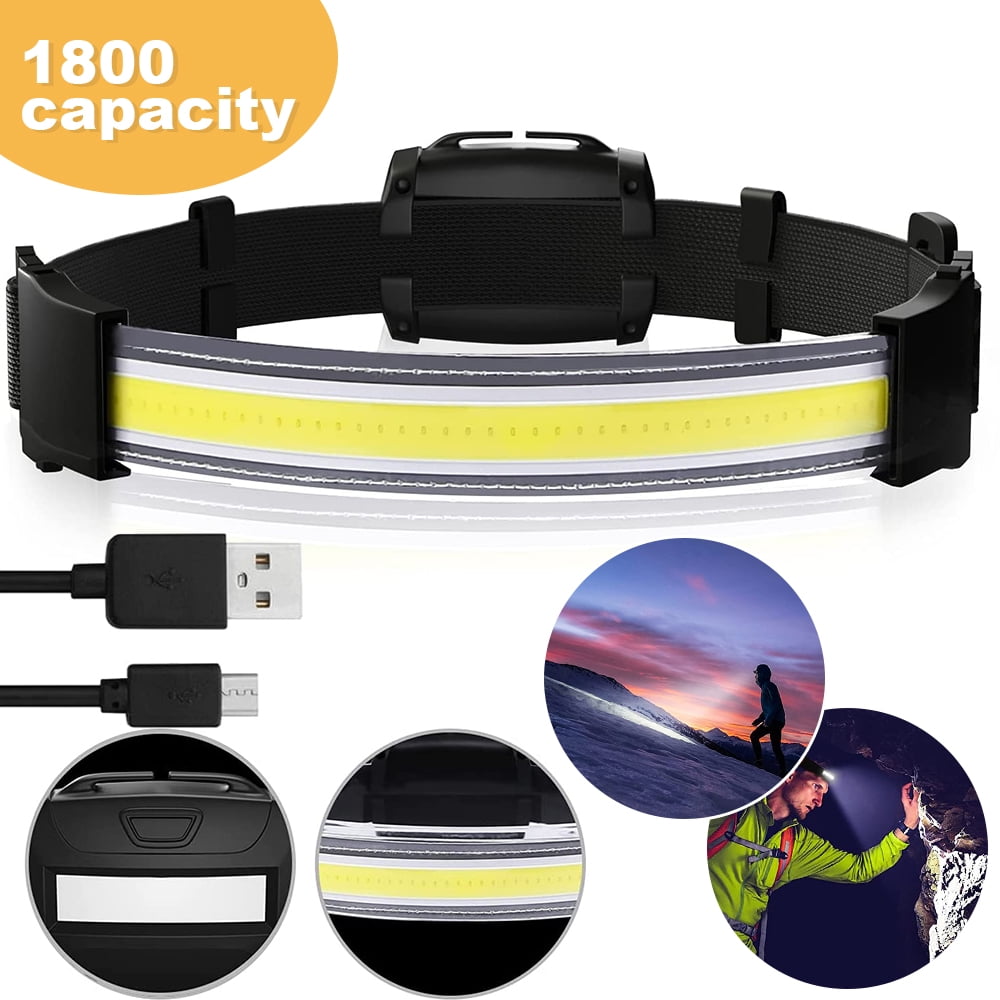 LNGOOR COB Headlamp, 2000 Lumen LED COB Headlamp Waterproof 3 Modes ...