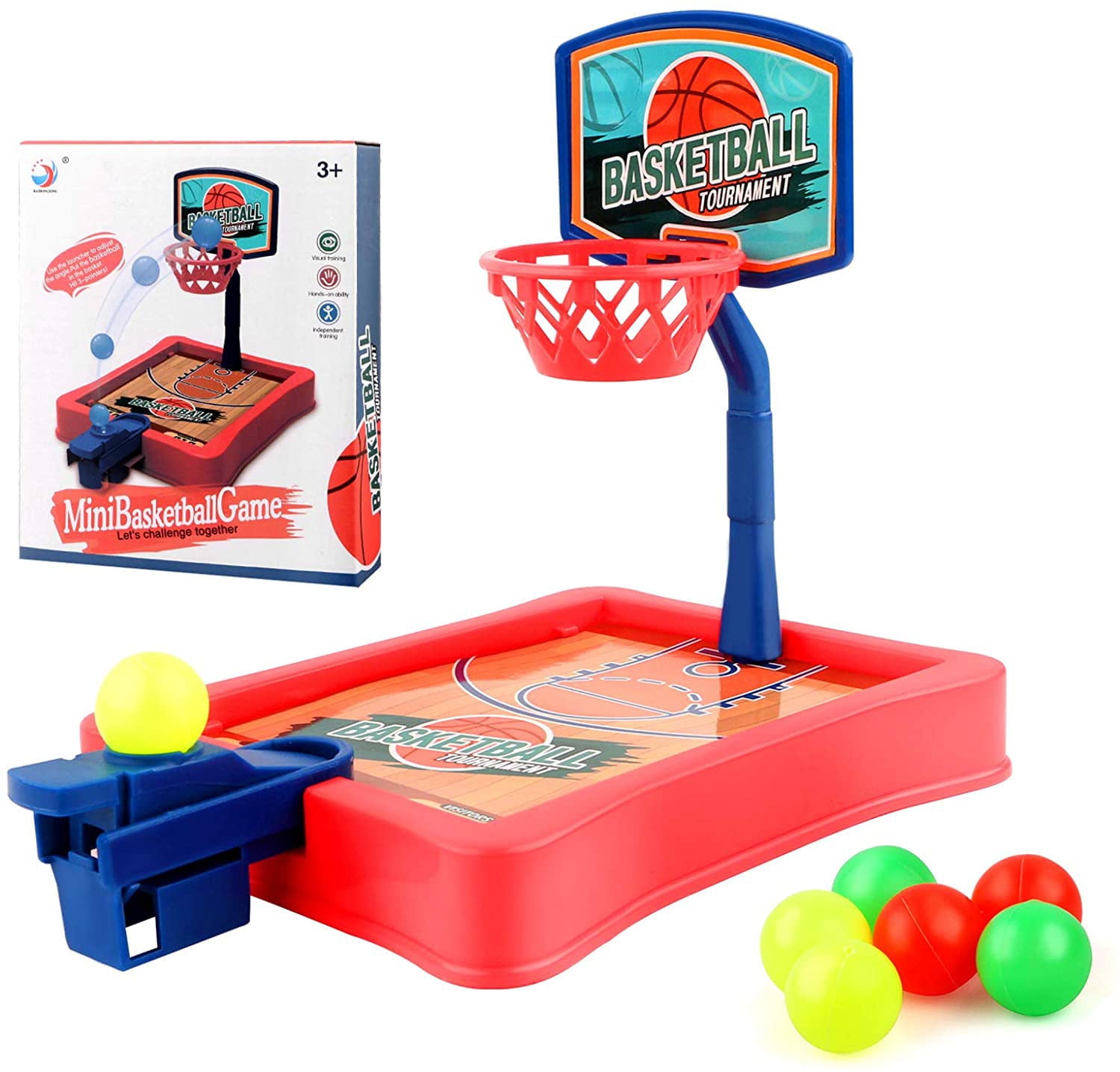 LNGOOR Finger Basketball Shooting Game Toy, Desktop Table Basketball ...