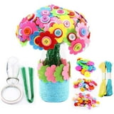 LNGOOR Flower Craft Kits, DIY Vase Craft Project with Buttons and Felt ...