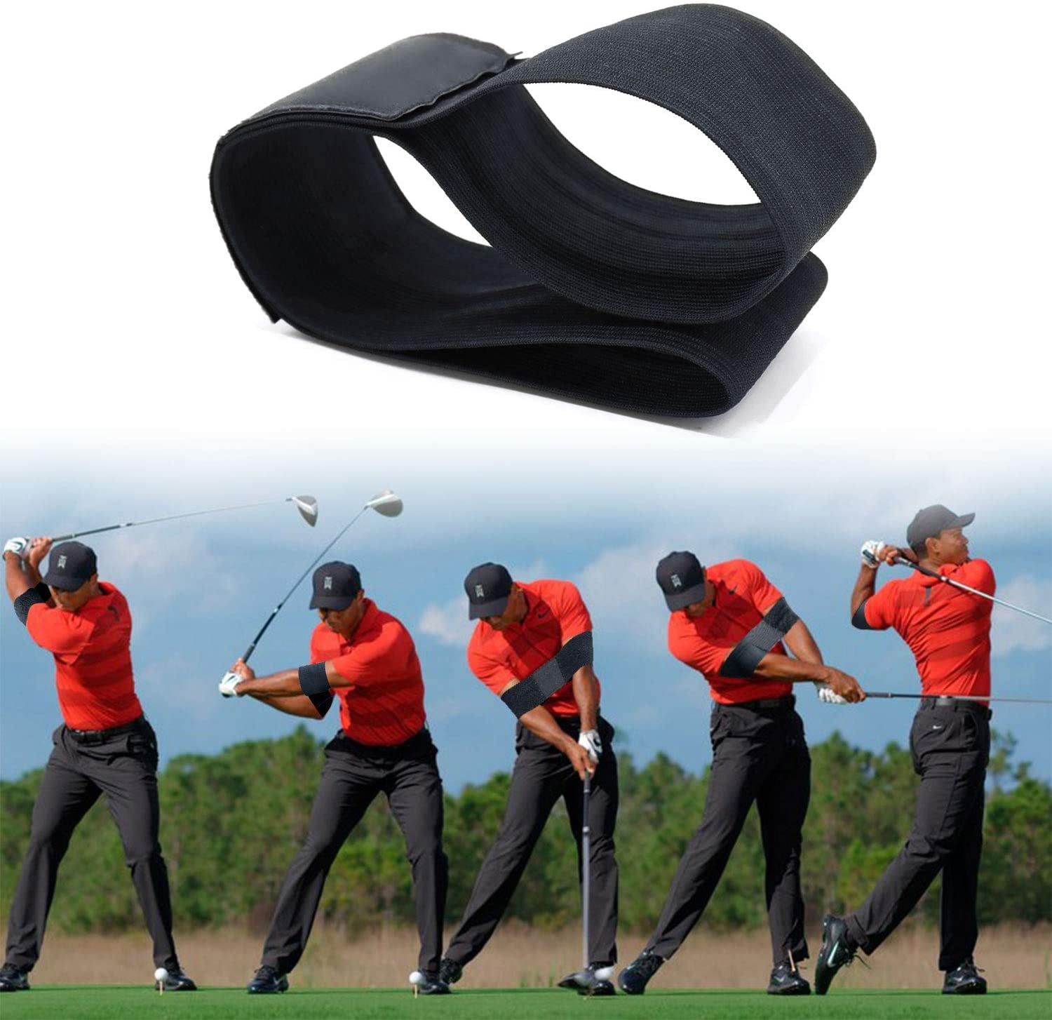 LNGOOR Golf Training Aids, Golf Smooth Swing Training Aid Arm Band Golf ...