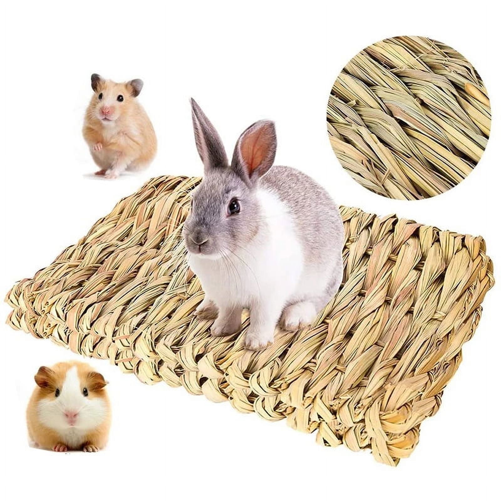 LNGOOR Grass Mat for Rabbits Bunny, Woven Hay Mat for Small Animals ...